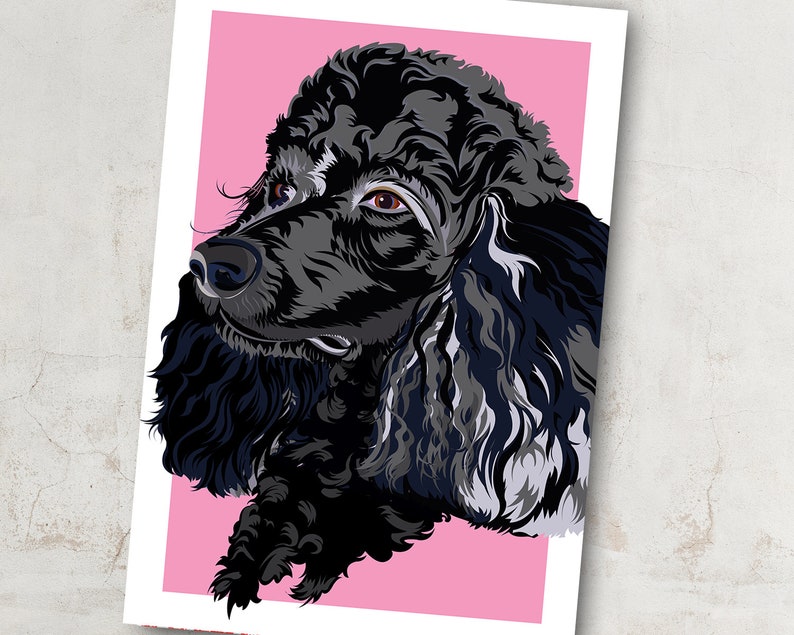 Standard Poodle Dog Art Print Poodle Gift Black Poodle | Etsy