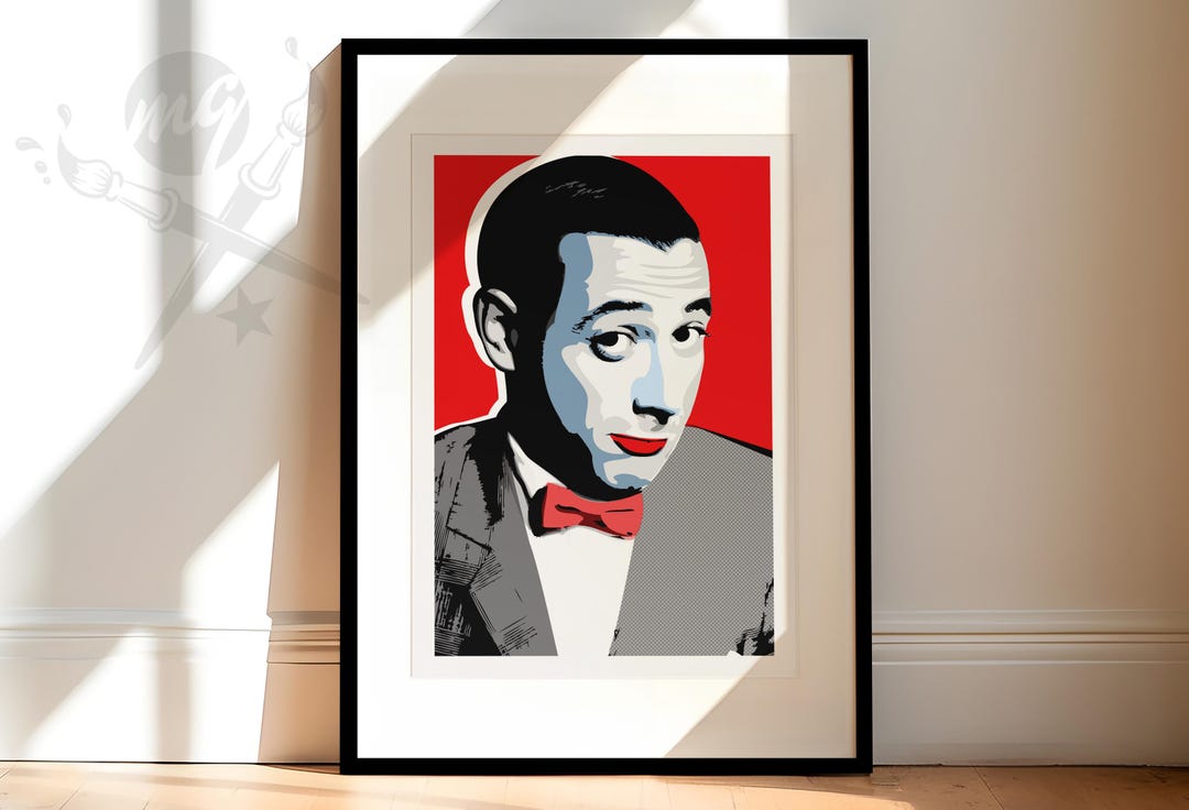 Pee Wee Herman Pop Art Print – Retro Red Portrait Poster – 80s Comedy ...