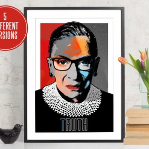 RBG Ruth Bader Ginsburg Art Print, Political Art, Feminist Gift ...