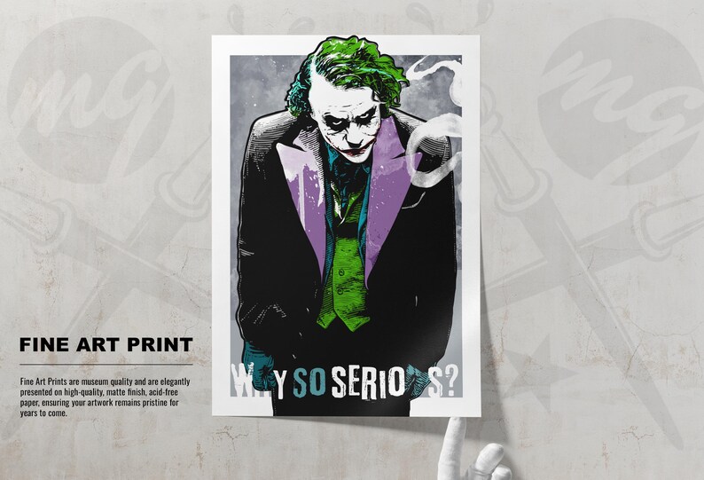 Joker Pop Art Print – Why so Serious Poster – Dark Knight Inspired Wall ...