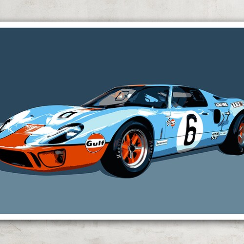 Vintage Car Print Auto Racing Race Car Art Motor Sports Poster | Etsy