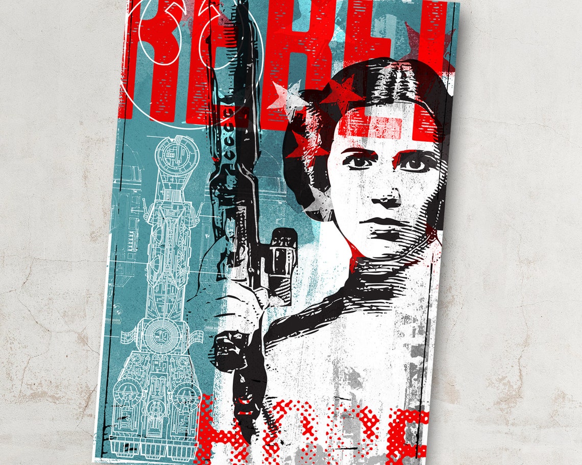 Princess Leia Star Wars Art Princess Leia Poster Rebel Star - Etsy