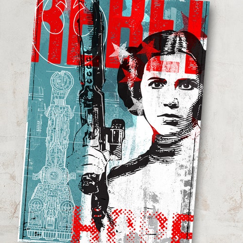 Princess Leia Star Wars Art Princess Leia Poster Rebel Star - Etsy