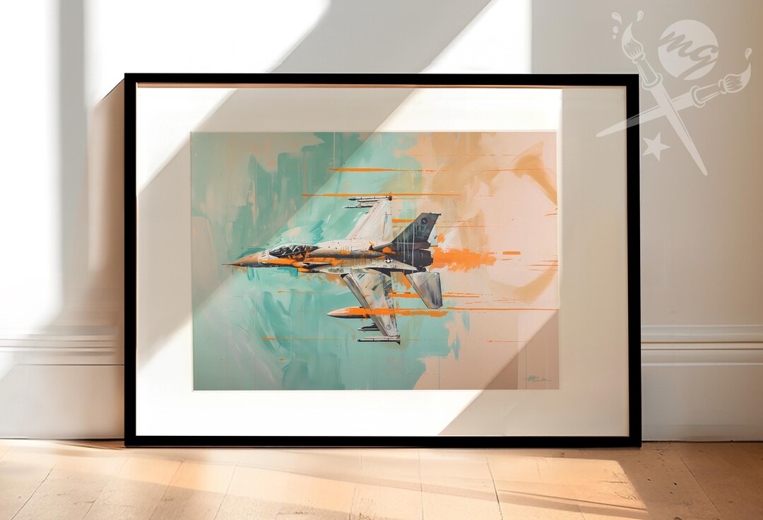 F-16 Falcon Fighter Jet Illustration | Ideal Gift for Pilots and ...