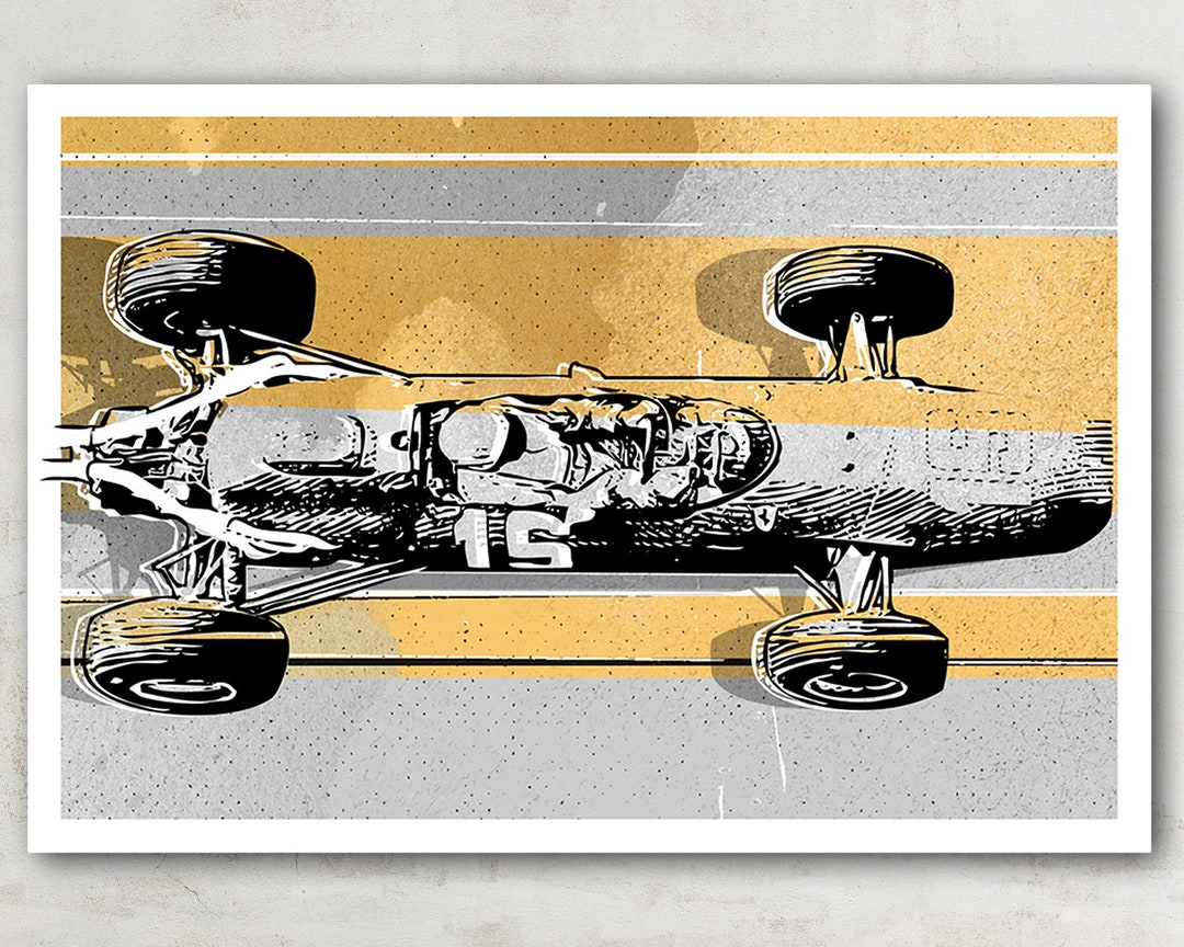 Car Art Formula 1 Vintage Race Car Auto Art Automobile - Etsy