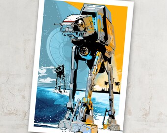 Star Wars At-at Walker Print Watercolor Poster Space Force - Etsy