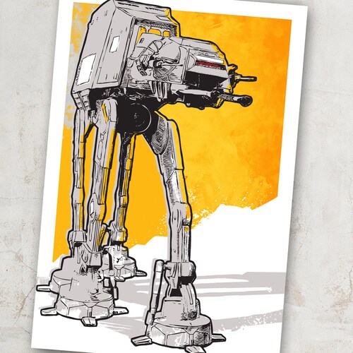 Star Wars Imperial AT-AT Walker Art Print Minimalist Pop | Etsy