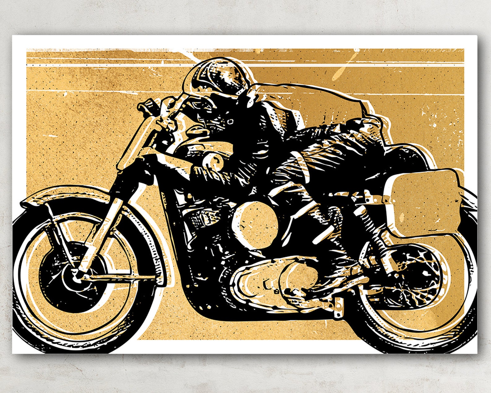 Motorcycle Art Cafe Racer Motorcycle Decor Vintage | Etsy