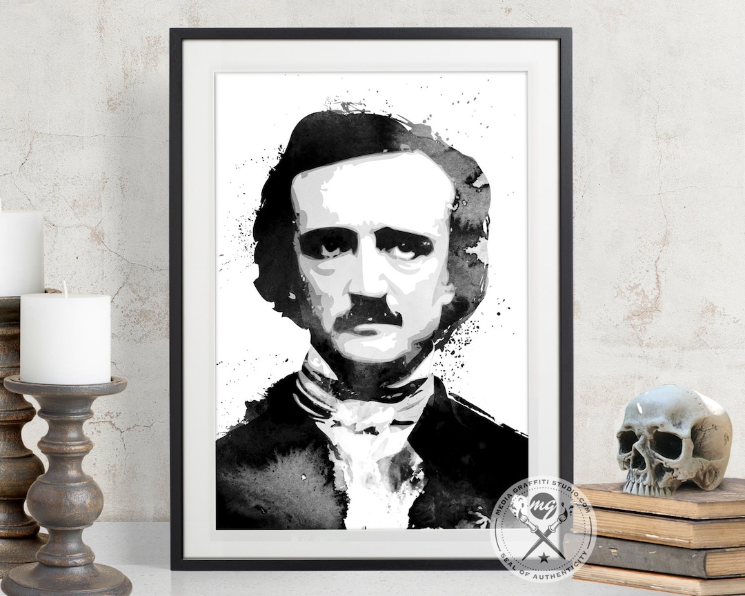Edgar Allan Poe Art Print, Gothic Poster, Gift for Goth - Etsy