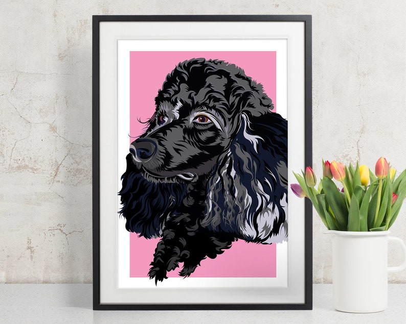 Standard Poodle Dog Art Print Poodle Gift Black Poodle | Etsy