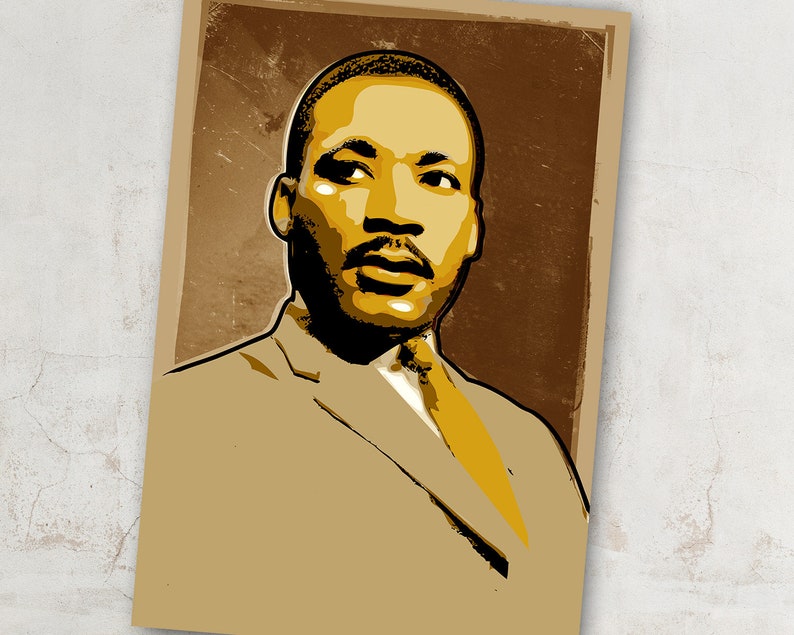 Martin Luther King Art MLK Art Print Portrait - Etsy
