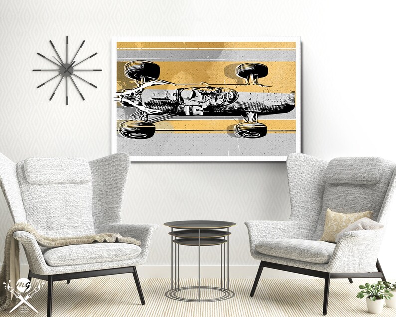 Car Art Formula 1 vintage race car Auto Art Automobile | Etsy