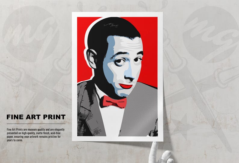 Pee Wee Herman Pop Art Print – Retro Red Portrait Poster – 80s Comedy ...