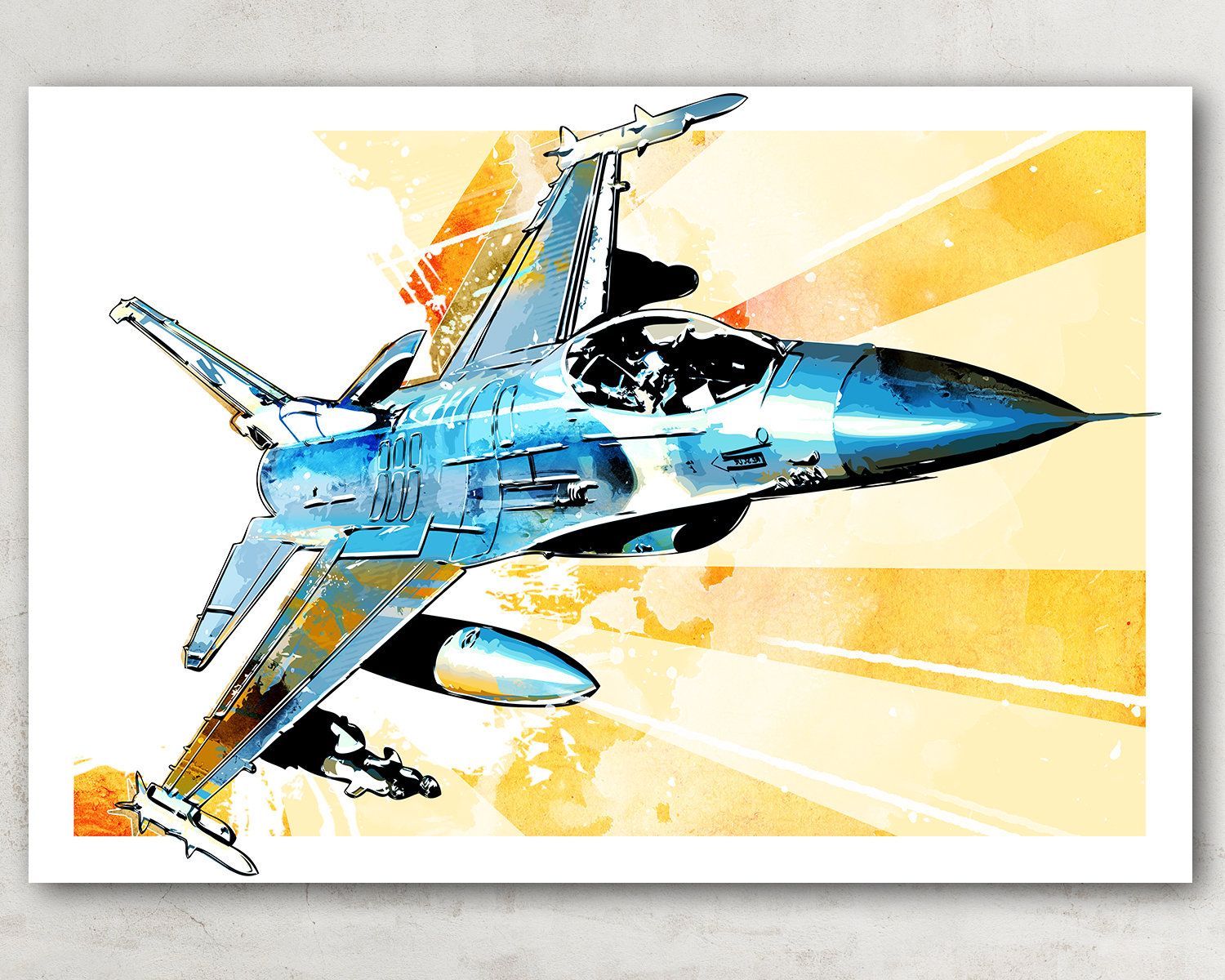 Airplane F-16 Fighting Falcon Airplane Art fighter jet | Etsy