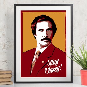 Will Ferrell Fan Art Anchorman Poster, Pop Art Celebrity Portrait, Fan ...
