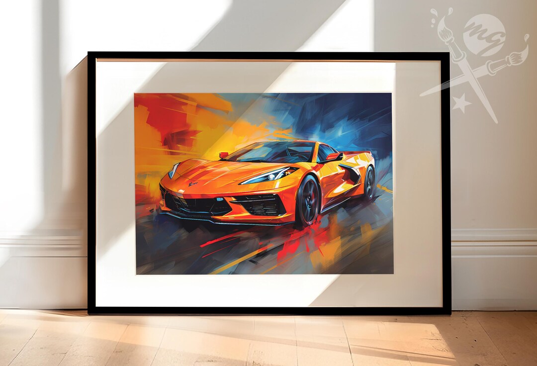 Orange, Chevy Corvette C8 Fine Art Print | Available as Art Print ...