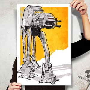 Star Wars Imperial AT-AT Walker Art Print, Minimalist, Pop Art, Star ...