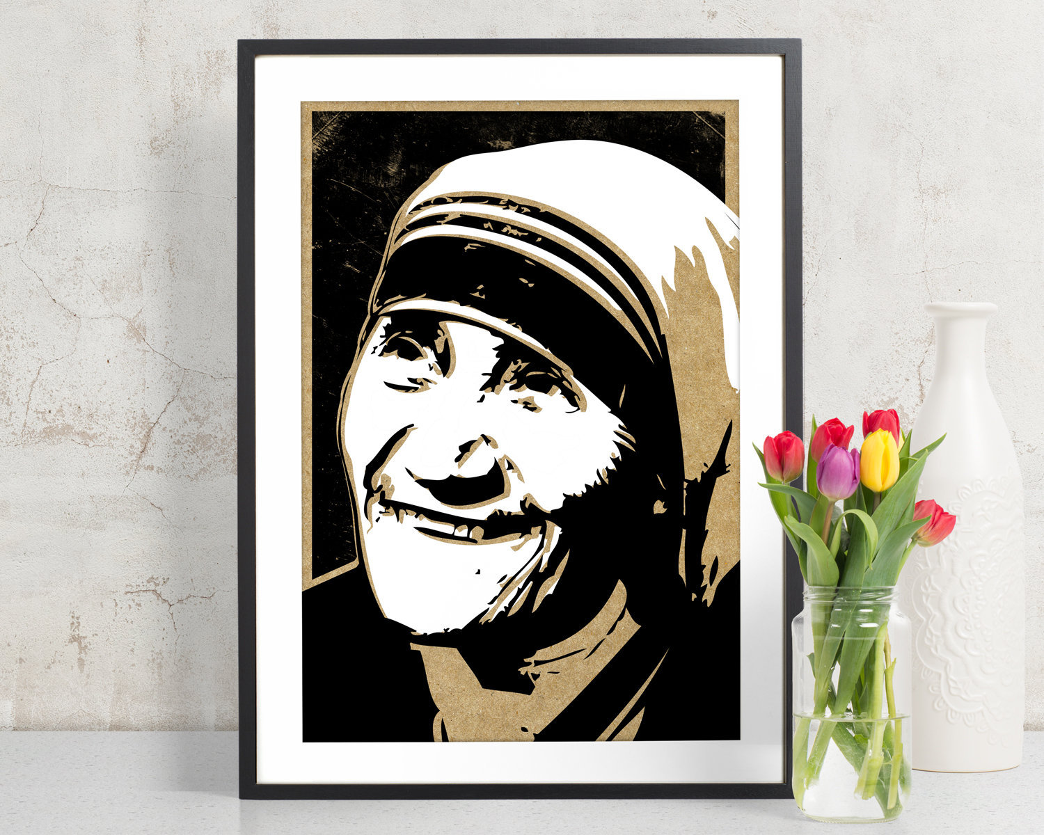 Mother Teresa Portrait Art Print Illustration Poster size | Etsy