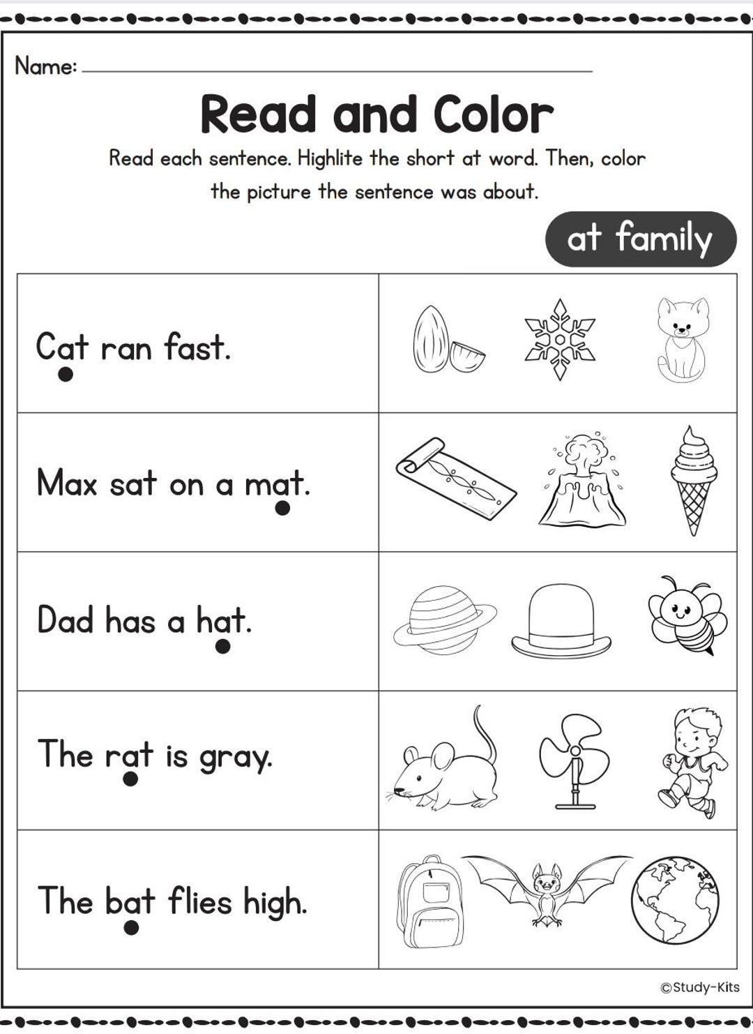 Cvc Word Worksheets, Printable, Instant Download, Kindergarten, First ...