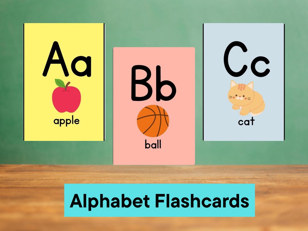 26 ABC Flash Cards, Educational Cards, A-Z Cards, Learn Abcs, Alphabet ...