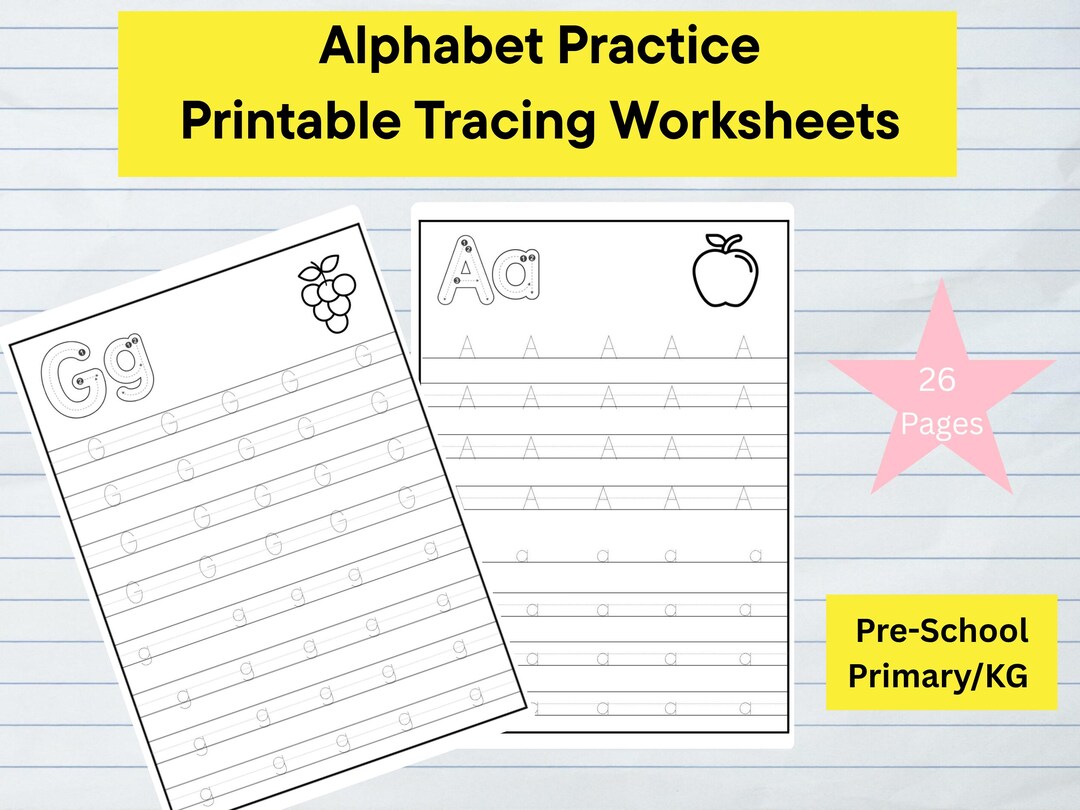 Pre-school/kg Alphabet Tracing Pages - Upper and Lower Case Letters ...