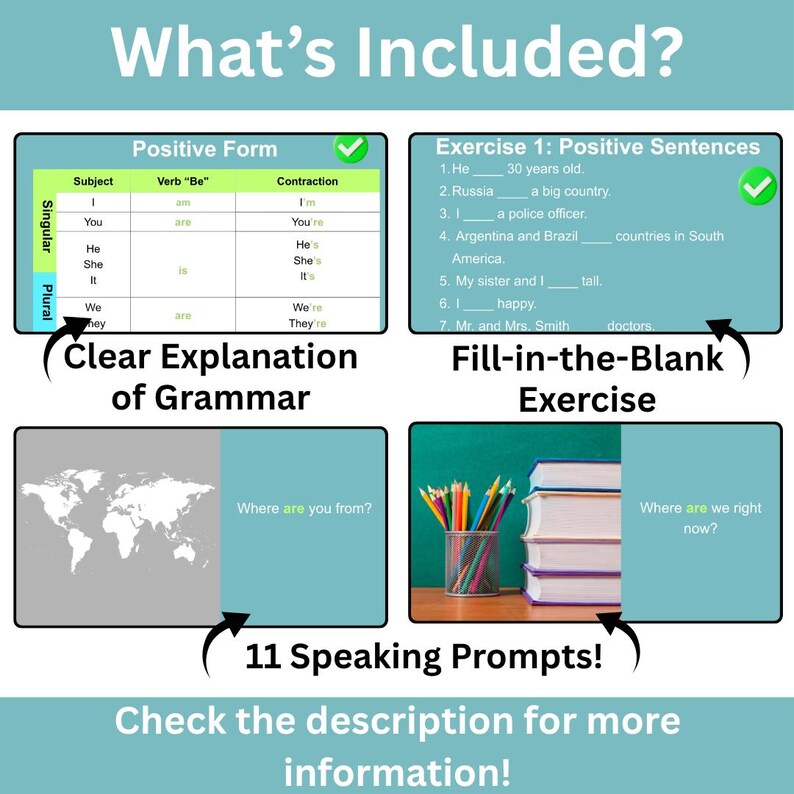 ESL | Simple Present Verb 'to Be' Google Slides | Low A1 | Grammar ...