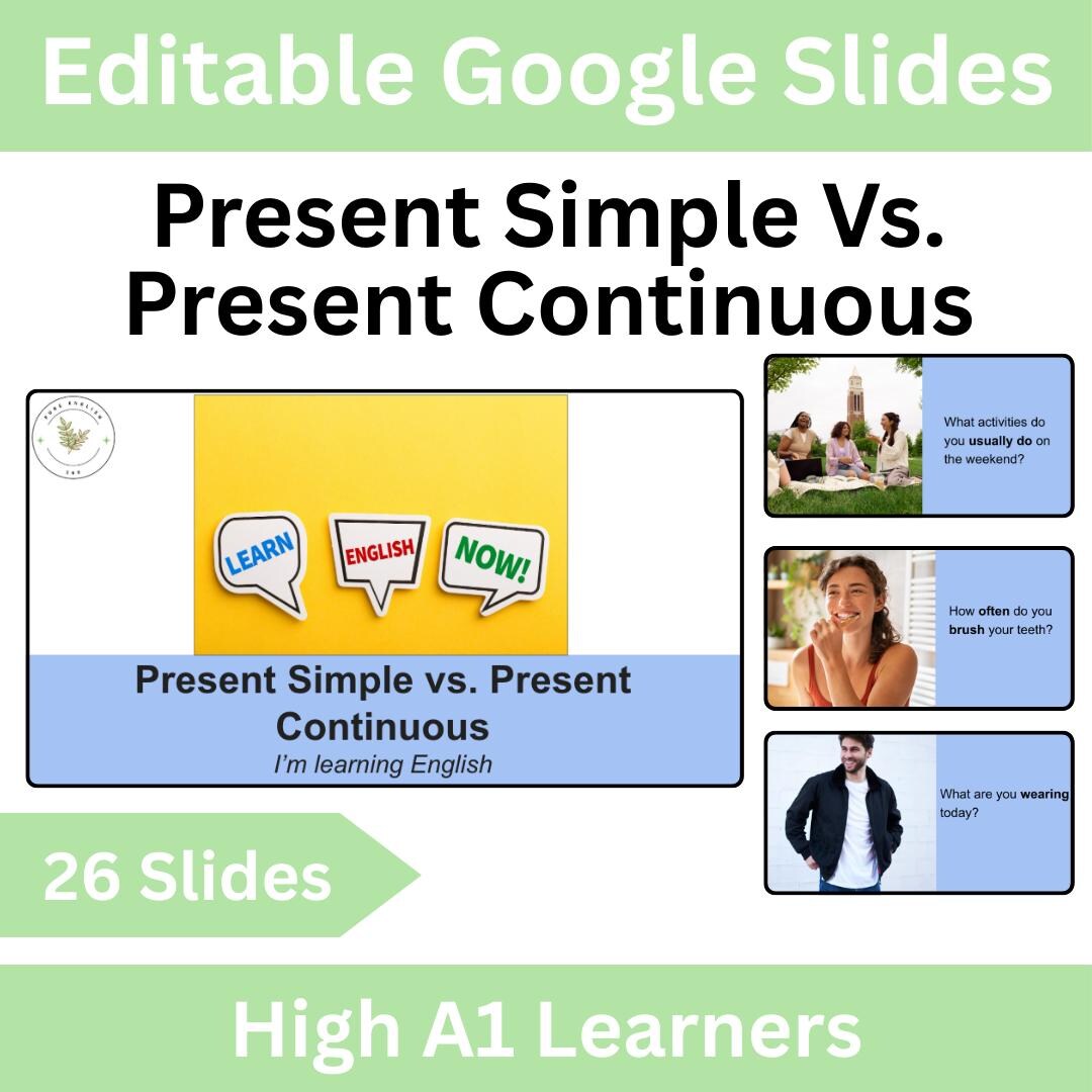 ESL | Present Simple Vs. Present Continuous Google Slides | High A1 ...