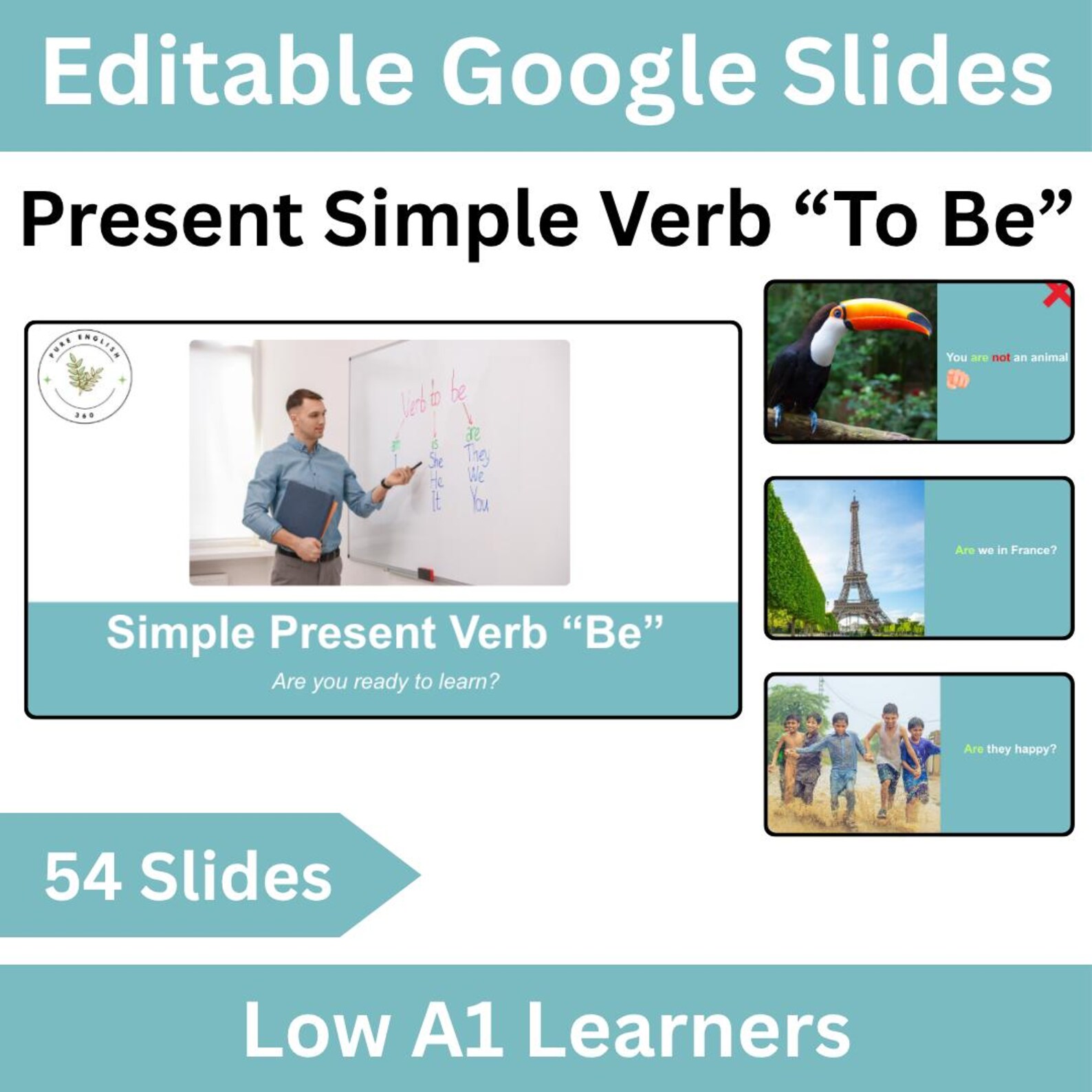 ESL | Simple Present Verb 'to Be' Google Slides | Low A1 | Grammar ...