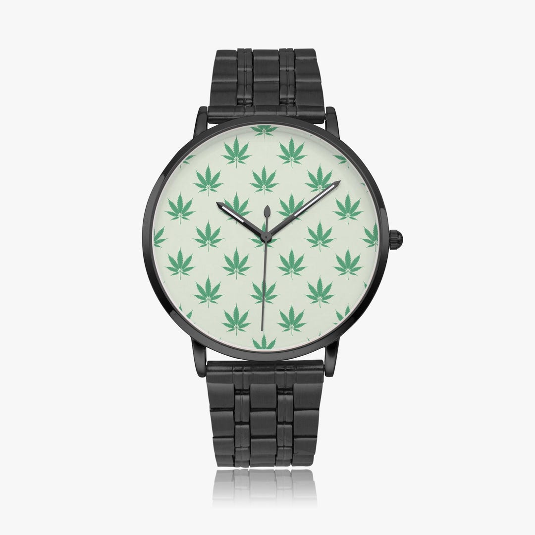 Custom Weed Instafamous Steel Strap Quartz Watch, Personalized Watches ...