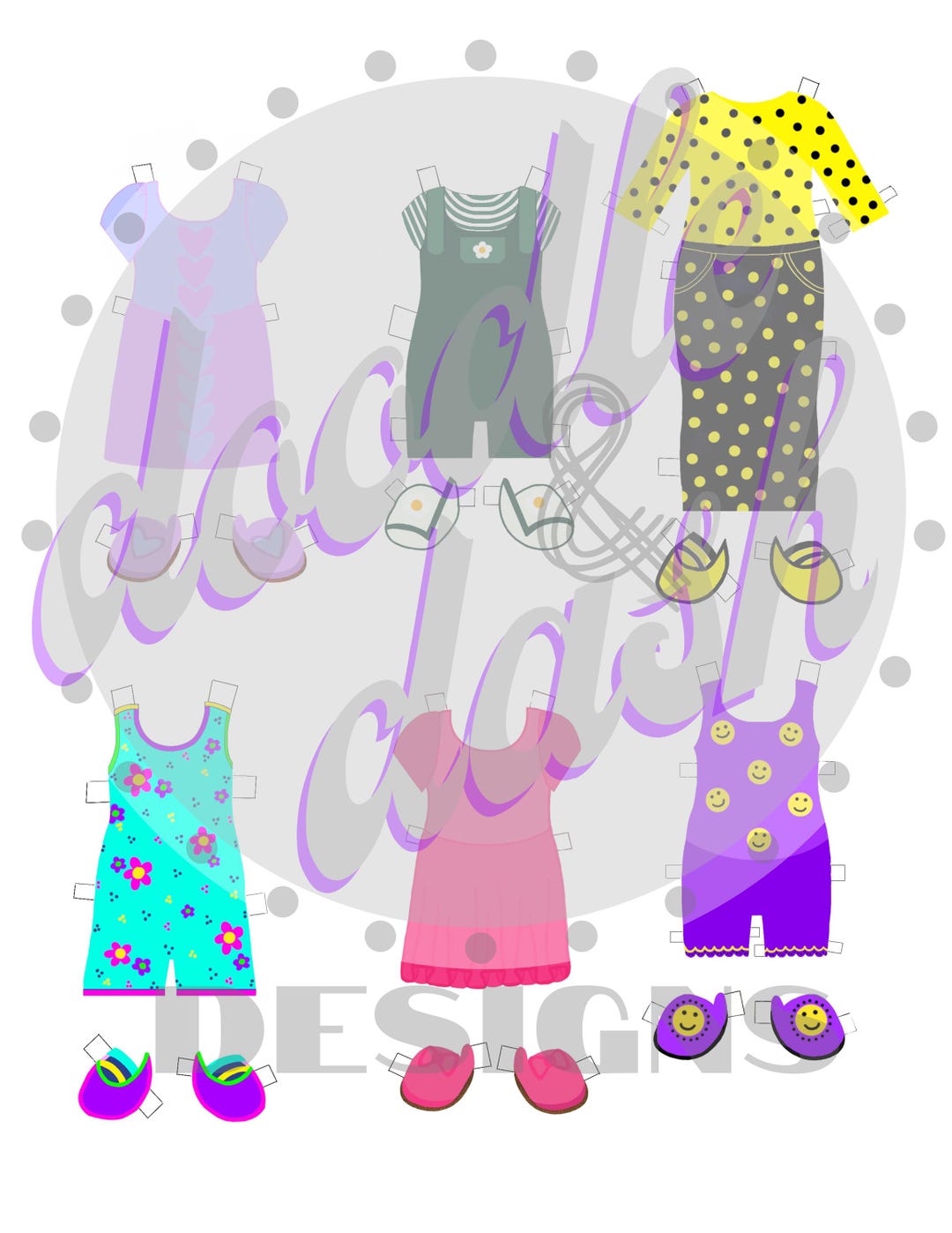 Printable Paper Doll Outfits & Shoes - Etsy