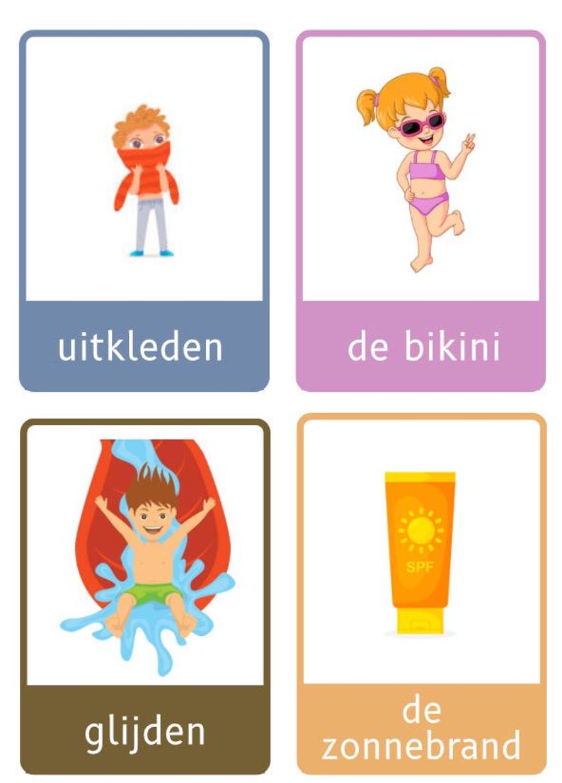 Pool Word Cards – 24 Printable Preschool Cards for Summer Activities - Etsy