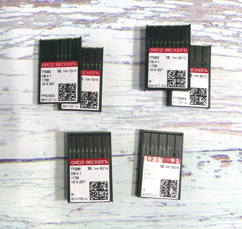 Industrial Sewing Machine Needles - Sold as Set Dbx1 1738, 16x257 Regular and SES Needles, Size ...