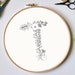 Letter T Botanical Embroidery Design | Floral Monogram PDF Embroidery ...
