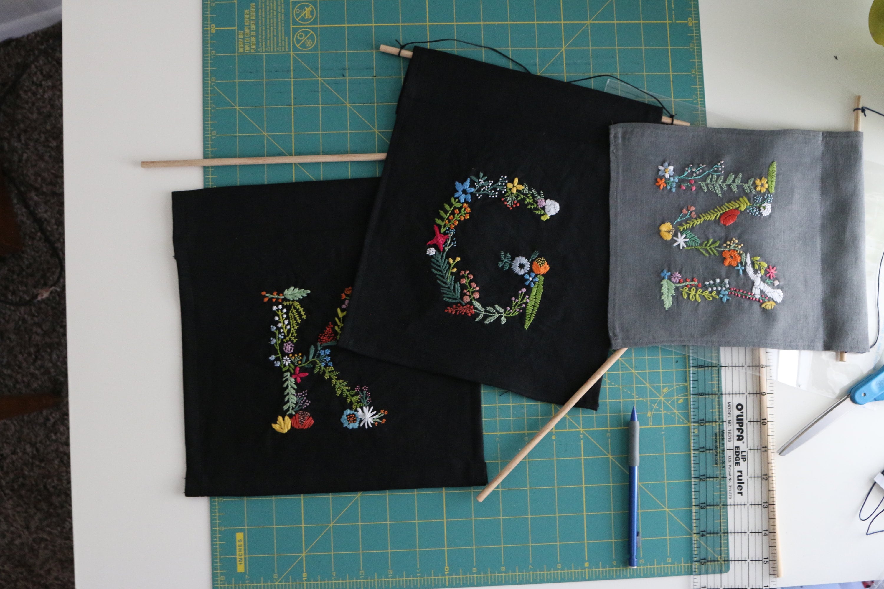Letter T Botanical Embroidery Design | Floral Monogram PDF Embroidery ...