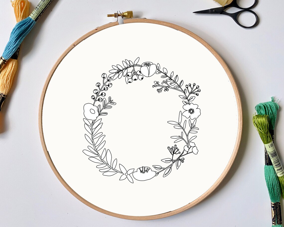 Letter O Botanical Embroidery Design | Floral Monogram PDF Embroidery ...