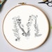 Letter M Botanical Embroidery Design | Floral Monogram PDF Embroidery ...