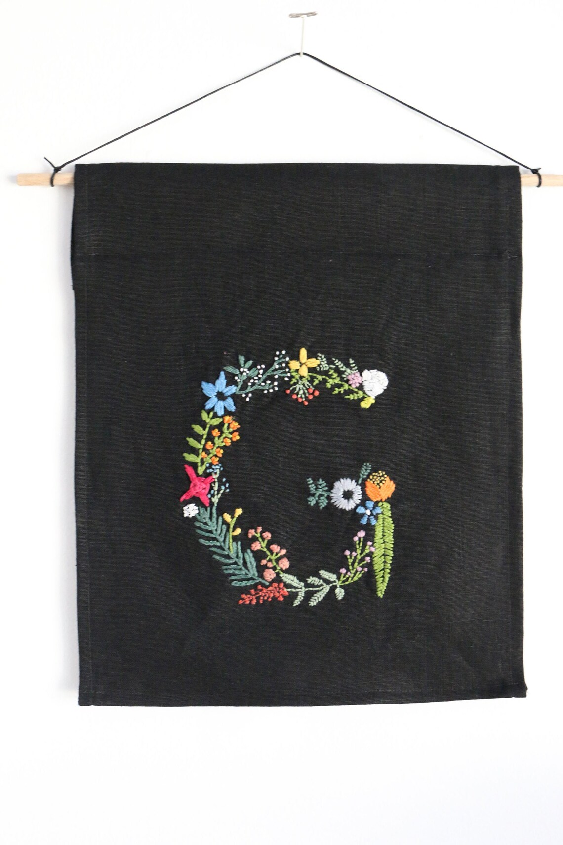 Letter G Botanical Embroidery Pattern Floral Monogram PDF - Etsy