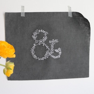 Letter B Botanical Embroidery Design | Floral Monogram PDF Embroidery ...