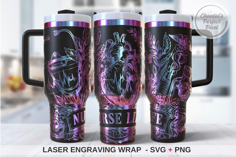 Nurse Life Laser Tumbler Wrap SVG PNG, Healthcare Engraving File, RN ...