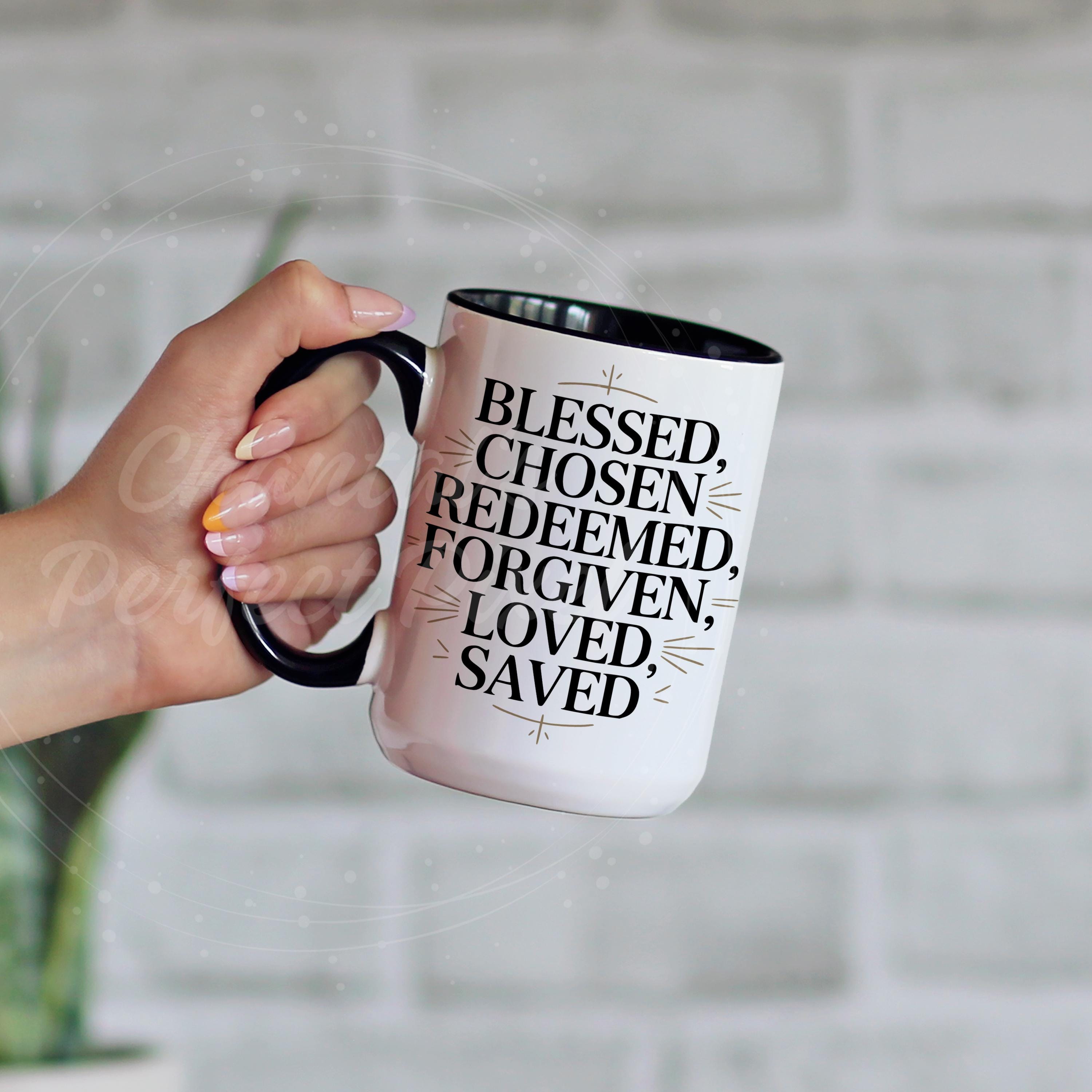 Blessed Chosen Redeemed PNG | Christian Faith Quote Design | Christian ...