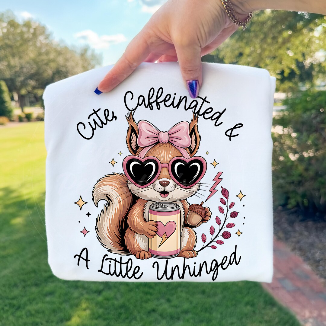 Cute Caffeinated PNG, A Little Unhinged Design, Funny Coffee Raccoon ...