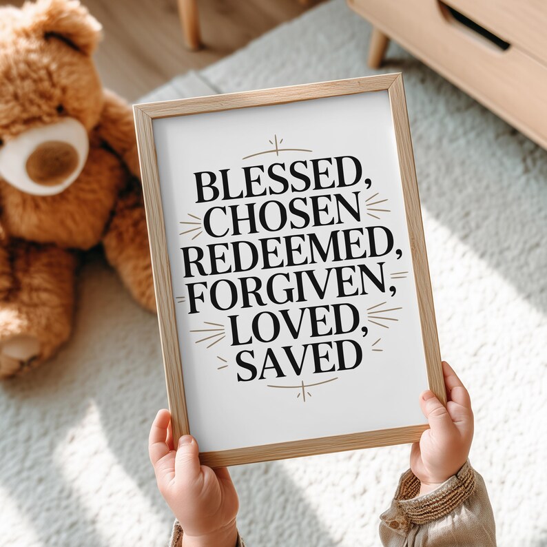 Blessed Chosen Redeemed PNG | Christian Faith Quote Design | Christian ...