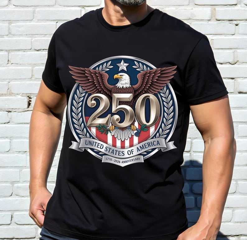 USA 250th Anniversary PNG 1776-2026, Patriotic Eagle Badge Logo ...