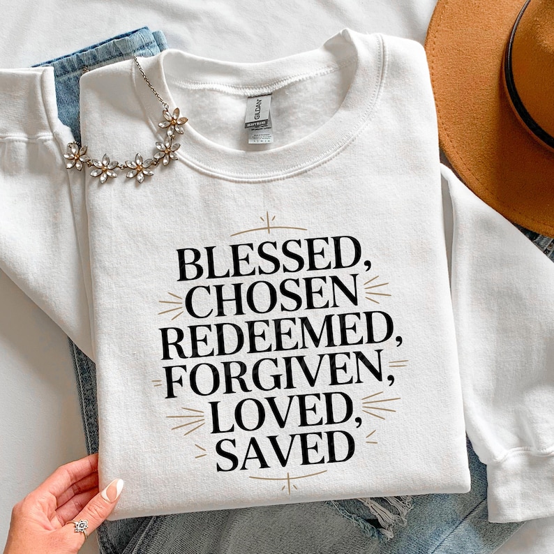 Blessed Chosen Redeemed PNG | Christian Faith Quote Design | Christian ...