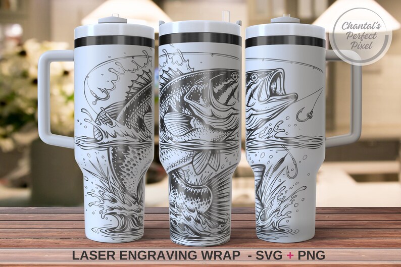 Bass Fishing Laser Tumbler Wrap SVG PNG | Largemouth Bass Full Wrap for ...