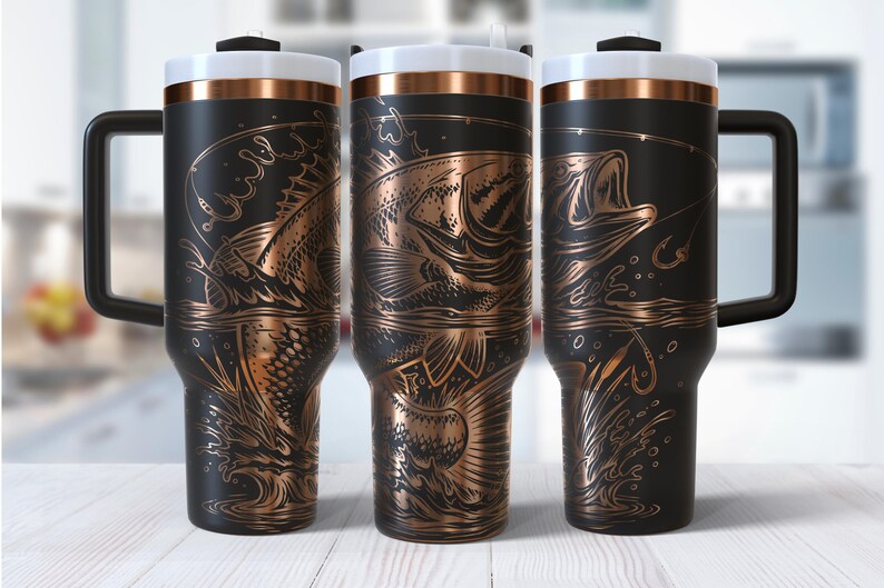Bass Fishing Laser Tumbler Wrap SVG PNG | Largemouth Bass Full Wrap for ...