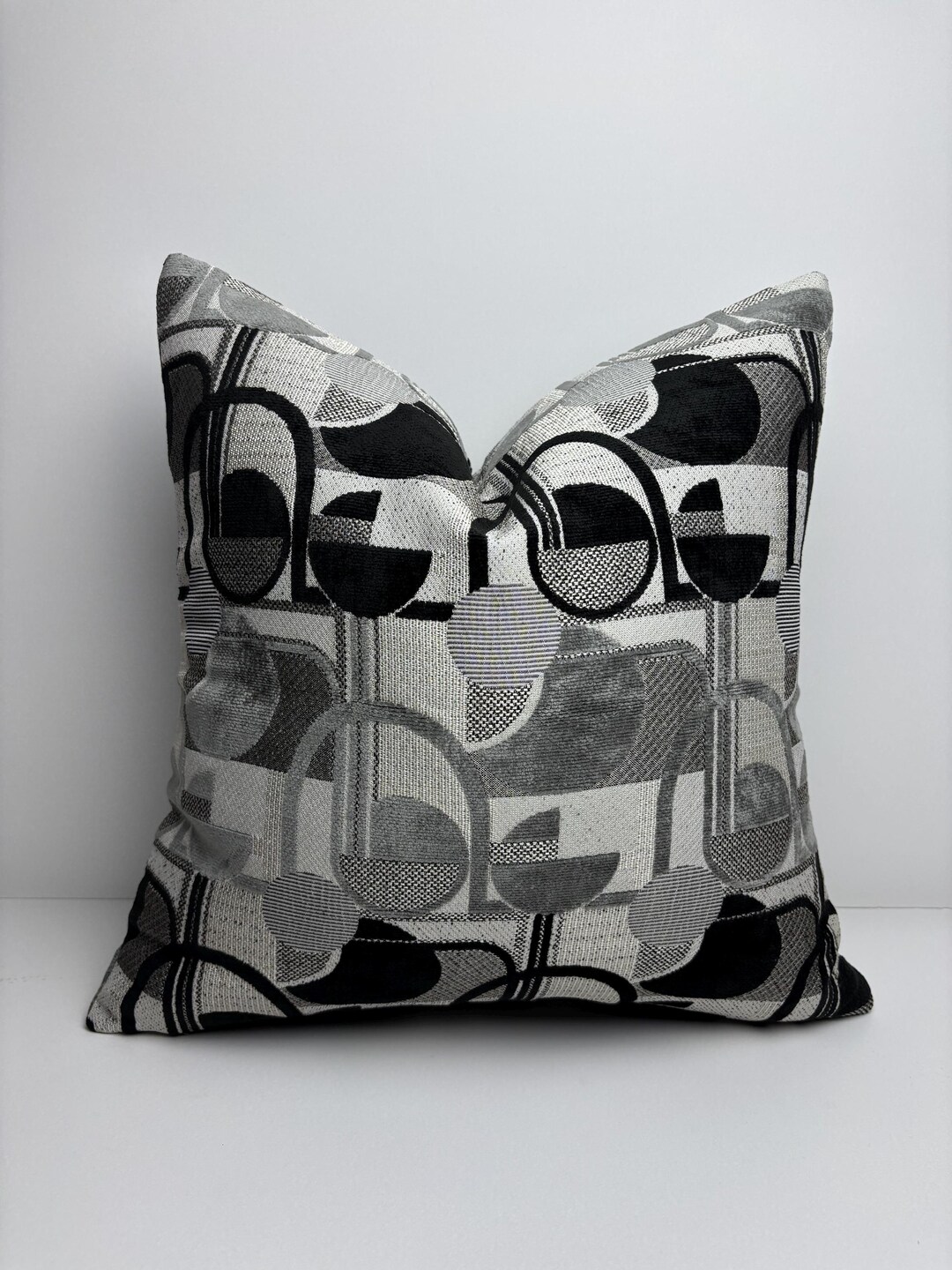 Modern Geometric Black & Grey Abstract Pillow Cover - Contemporary ...