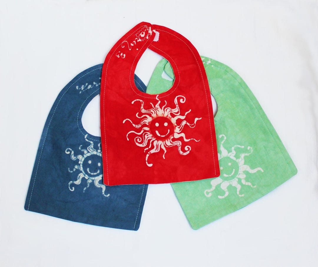 Batik Bib- Sun Design- Newborn, Small Size - Etsy