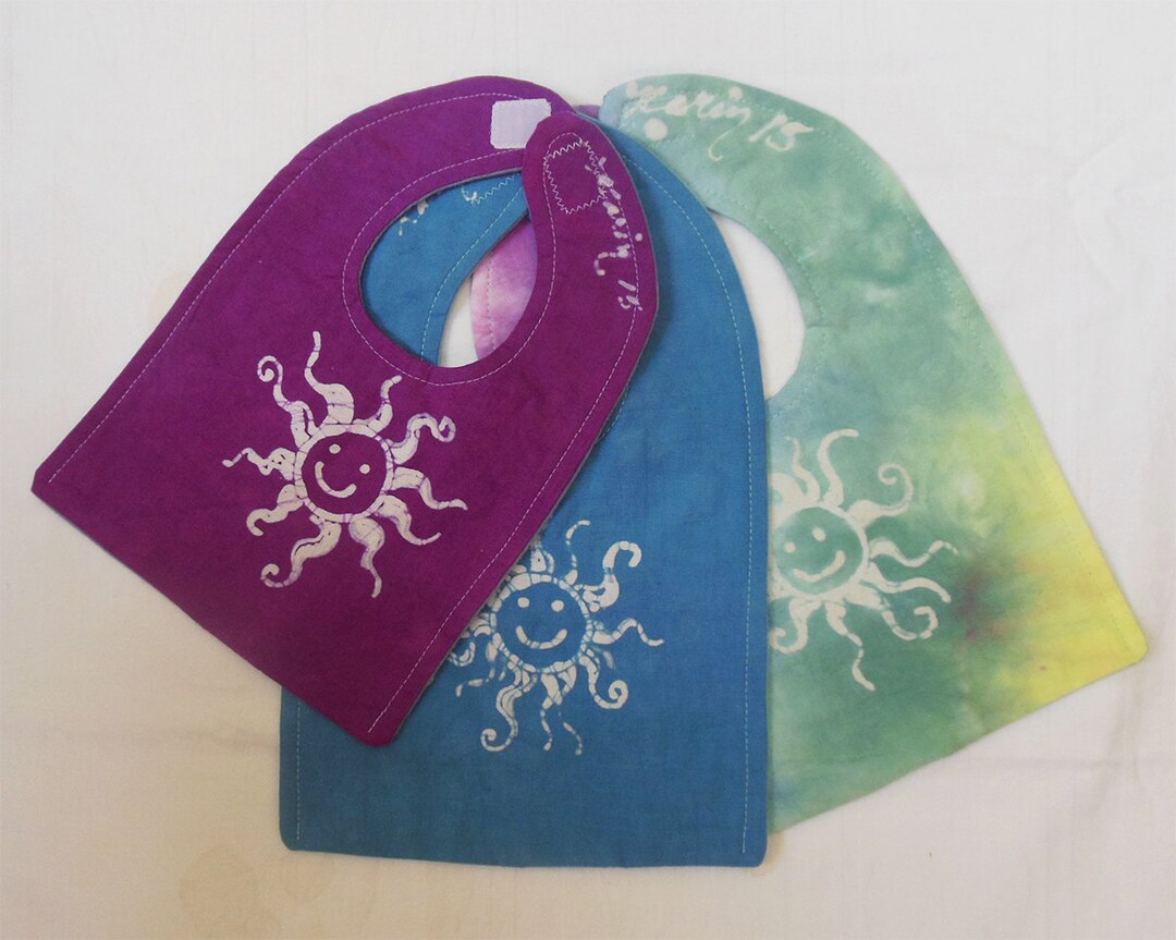 Batik Bib- Sun Design- Newborn, Small Size - Etsy