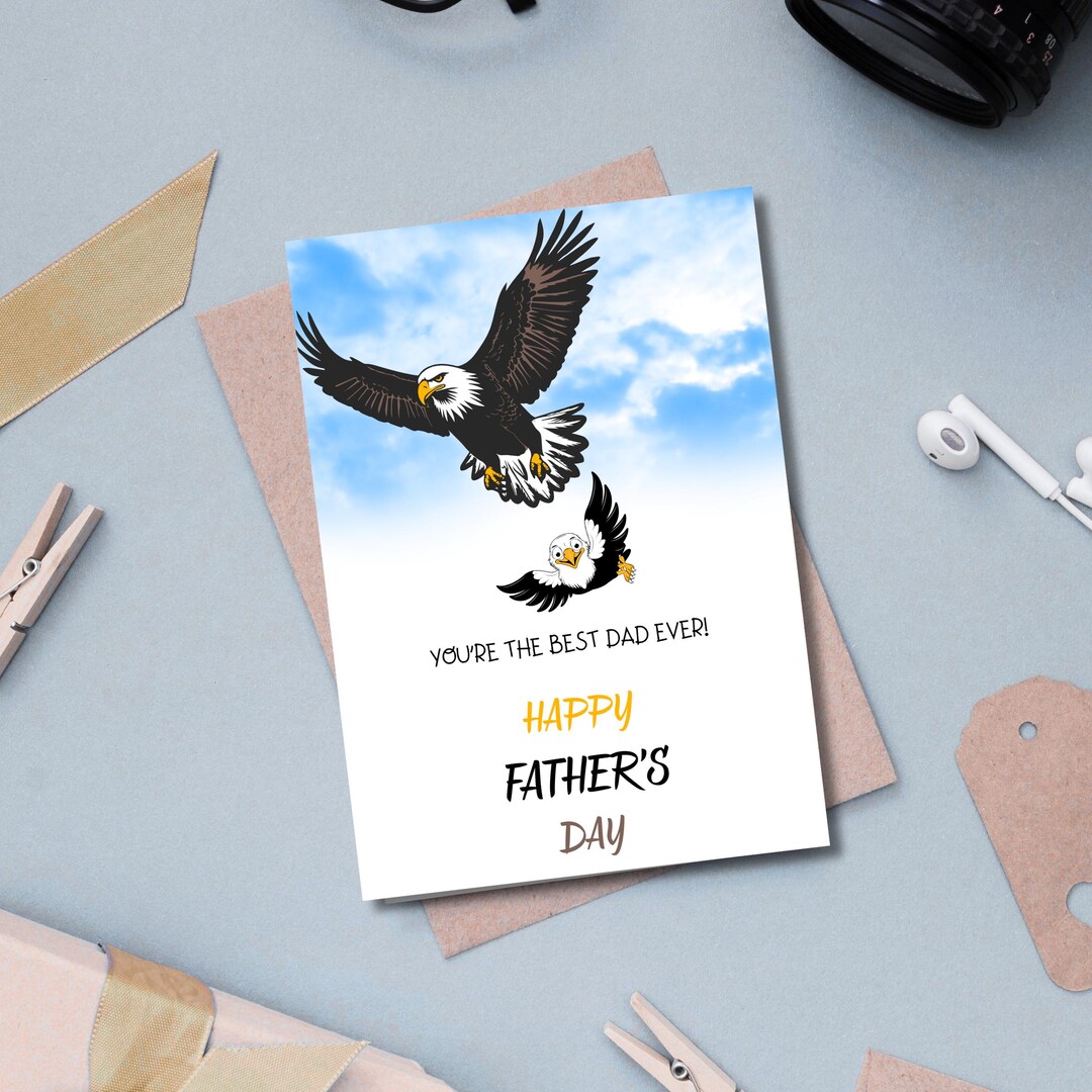 Father's Day Eagle Card: Printable Dad Gift (PNG, PDF, SVG Digital ...
